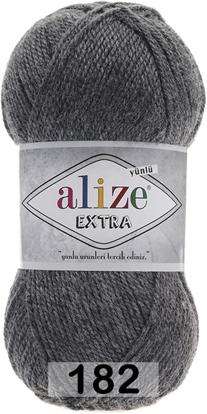 Пряжа Alize Extra 182 т.серый меланж купить в Москве, цены в интернет-магазине Yarn-Sale