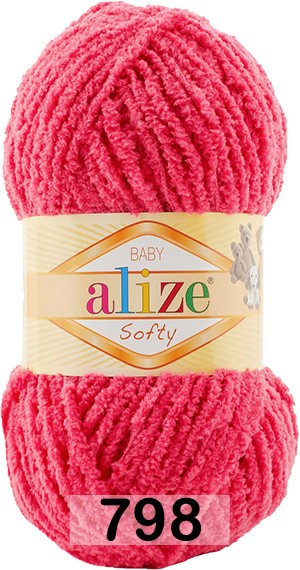 Пряжа Alize Softy 798 ярко-коралловый купить в Москве, цены в интернет-магазине Yarn-Sale