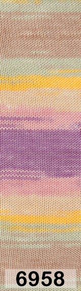 Пряжа Alize Diva Batik 6958 беж.жел. сиреневый купить в Москве, цены в интернет-магазине Yarn-Sale